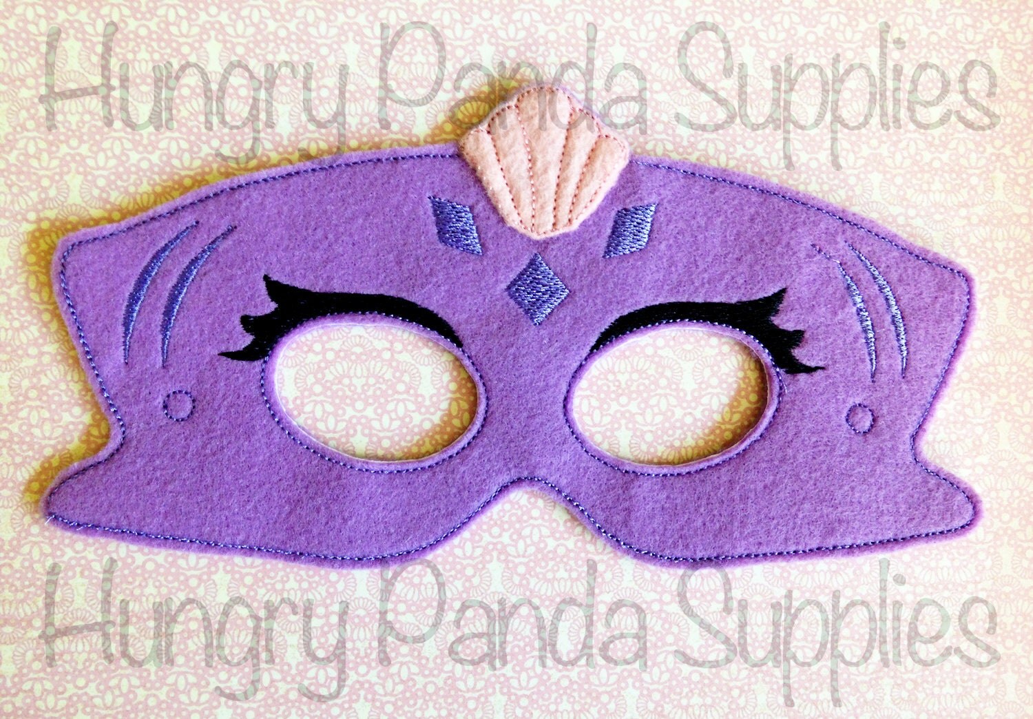 Mermaid Mask Embroidery Design mermaid mask by HappilyAfterDesigns