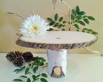 Birch cake stand | Etsy