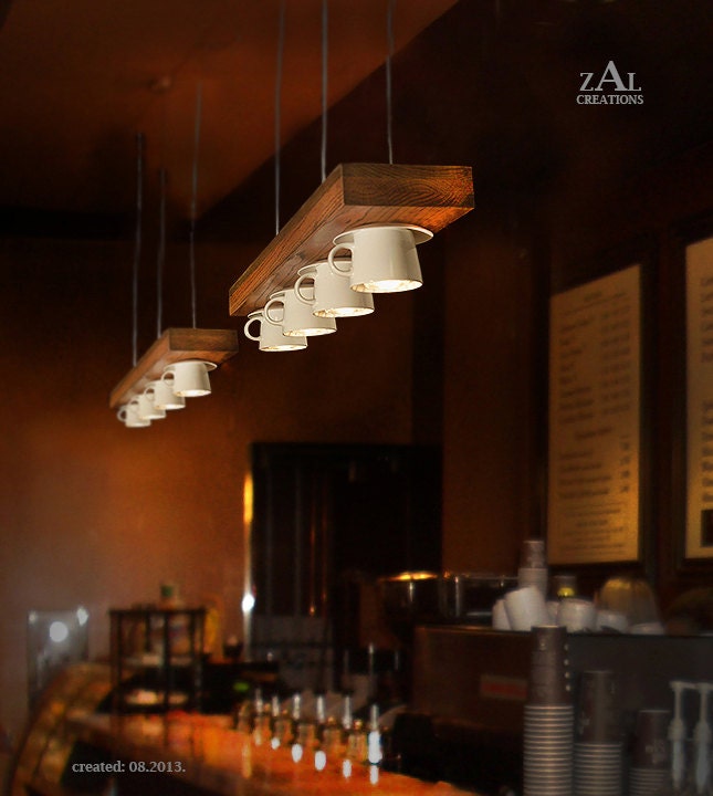 Coffee mug Pendant Light. Suspension Lamp.