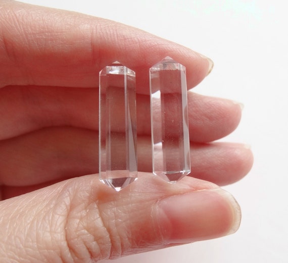 Clear A grade Crystal Quartz Double Point Wands 6x20/22 mm One