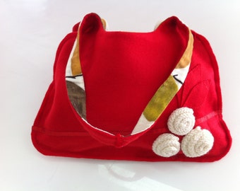 Popular items for red felt bag on Etsy