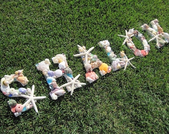 Beach Decor Shell Letters LOVE Multicolor Shell by LiveCoastal