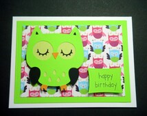 Popular items for owl birthday card on Etsy