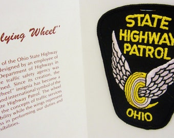 Ohio Highway Patrol Authentic Patrol Worn Flying Wheel Patch In Display ...