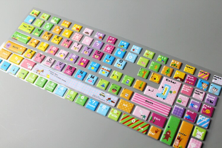 1 Sheet 3D Keyboard Sticker Keyboard Decals PVC by mieryaw