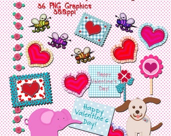 Valentine Clipart Mega Pack, Valentine Graphics, Cute Clipart ...