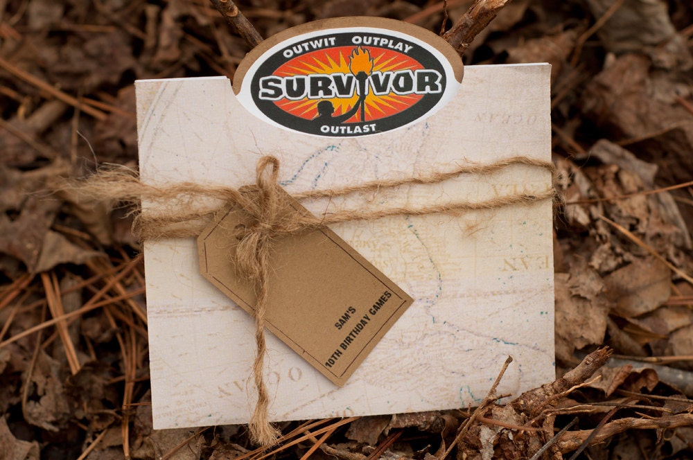 Survivor Party Survivor Birthday Party Invitation Set Of 10