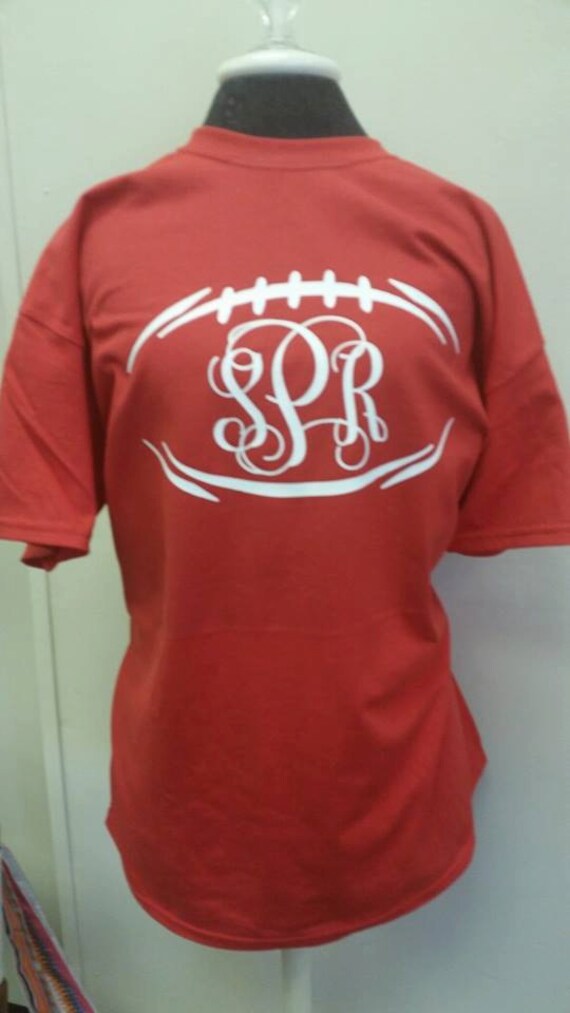 Items similar to Football & Monogram Shirt on Etsy