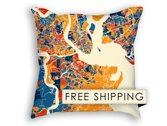 Charleston Map Pillow South Carolina Map Pillow by iLikeMaps