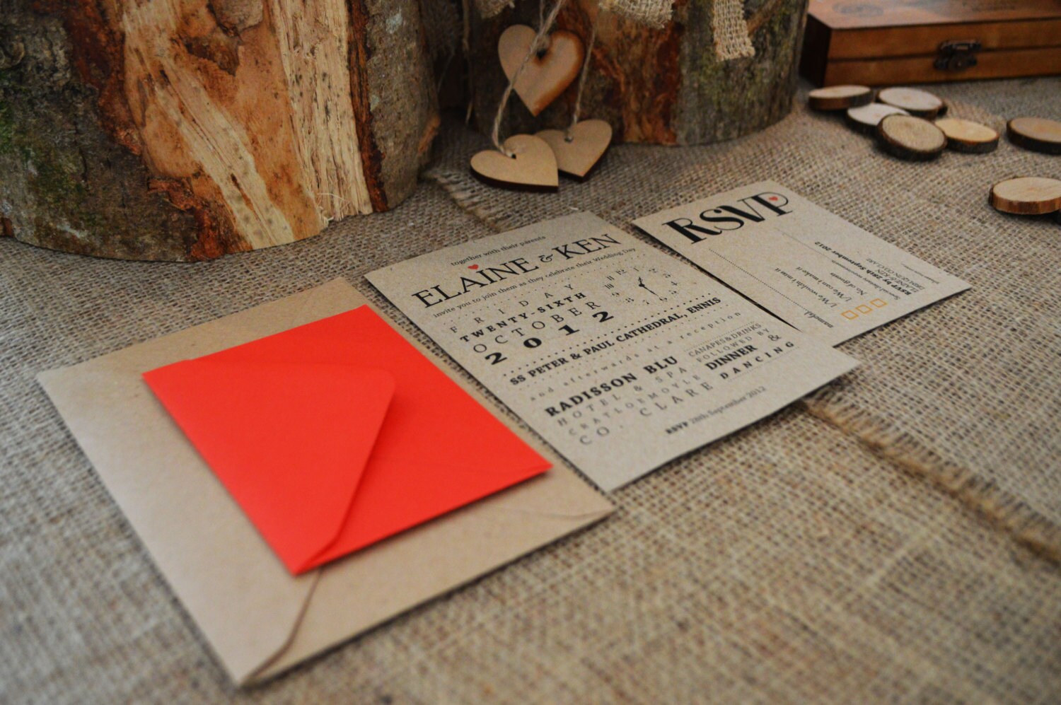 brown paper invite – OnePaperHeart – Stationary & Invitations