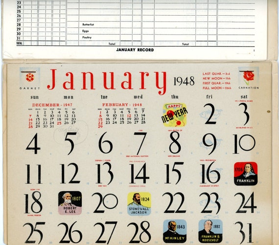 1948 Alliance Creamery Company Calendar Complete