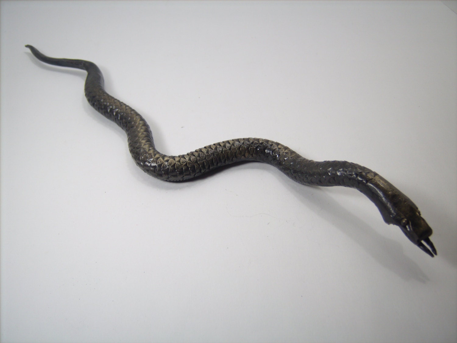 Rasp Asp Snake Sculpture Blacksmith Made by ChristCenteredForge