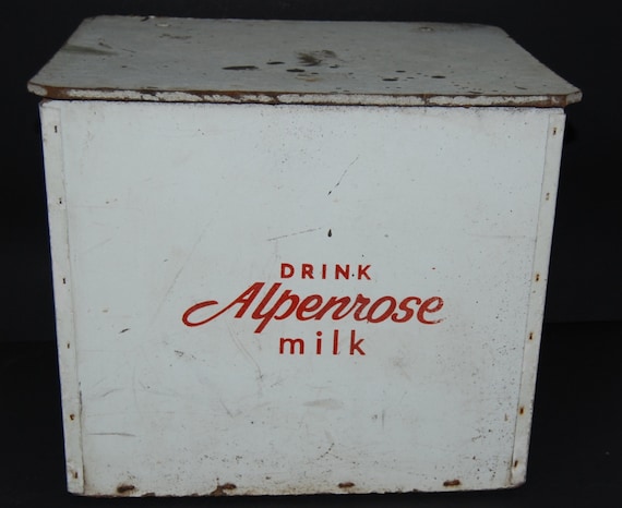 Alpenrose Dairy Milk Box Rustic Wood Milk Crate Primitive