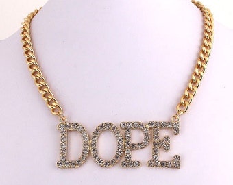 Oversized Bling Urban "DOPE" CZ Pave Diamonds encrusted Pendant on ...