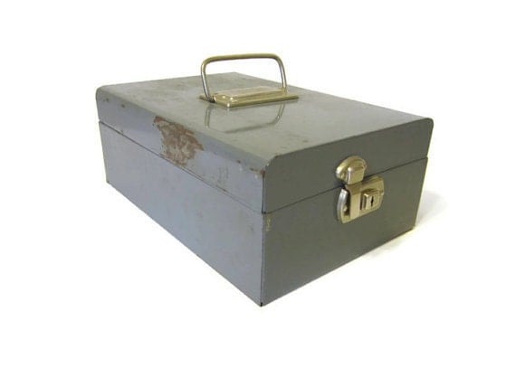 Vintage Metal File Box, Jayem Sales Corp. Brooklyn, Industrial Decor ...