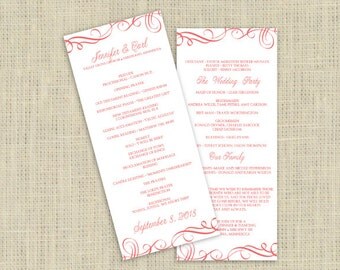 Wedding Program Template Download Instantly by KarmaKWeddings