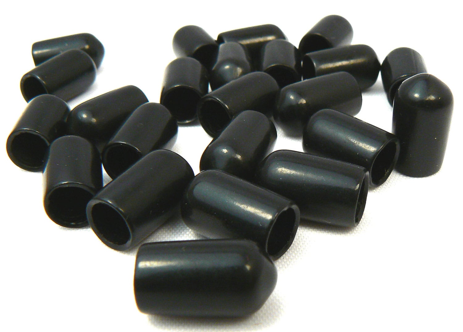 Black Rubber Tube Ends 6 Black Rubber Caps Lightweight