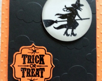 Popular items for witch Halloween card on Etsy