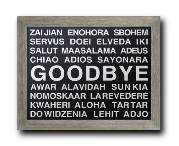 GOODBYE Languages POSTER PRINT Multiple Different Language