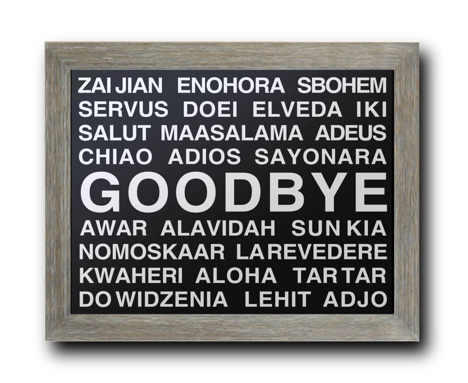 GOODBYE Languages POSTER PRINT Multiple Different Language