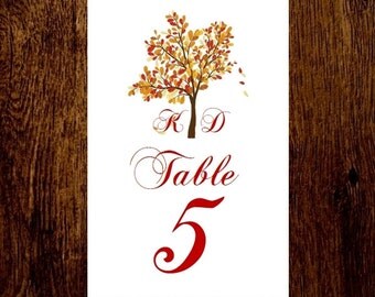 Popular items for autumn table numbers on Etsy