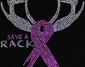 Save a Rack Pink ribbon breast cancer iron on hotfix rhinestone heat ...