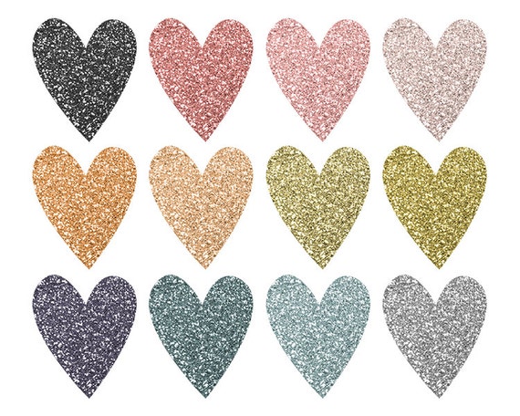 Glitter Heart Clipart / Valentines Clip Art / Digital