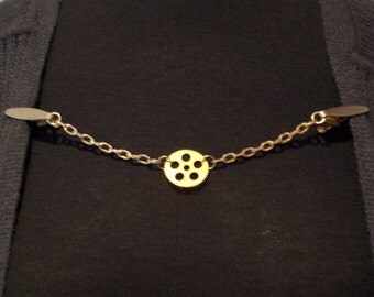 Vintage Sweater Clasp with Clock Gear