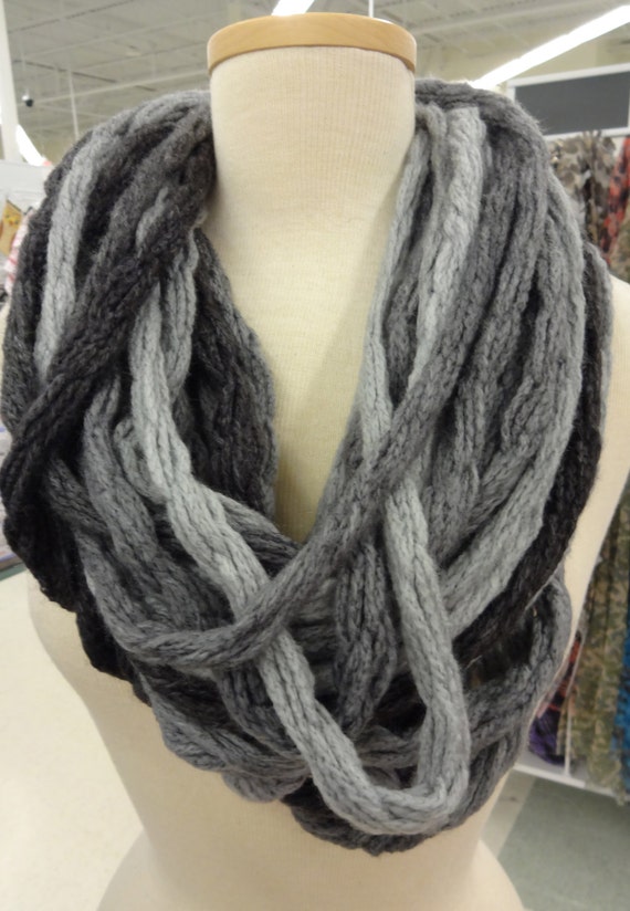 Items similar to This beautiful grey infinity scarf is perfect for a ...