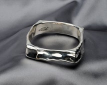 Popular items for wide silver bangle on Etsy