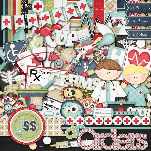 Doctors Orders Digital Scrapbook Kit Digital by JssScrapBoutique