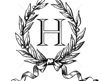 Digital Wedding Monogram // H // Custom Monogram // Digital Initial H ...