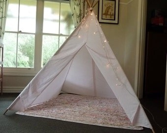 SALE Childrens kids teepee tipi tee pee indoor upcycled fabric cover ...