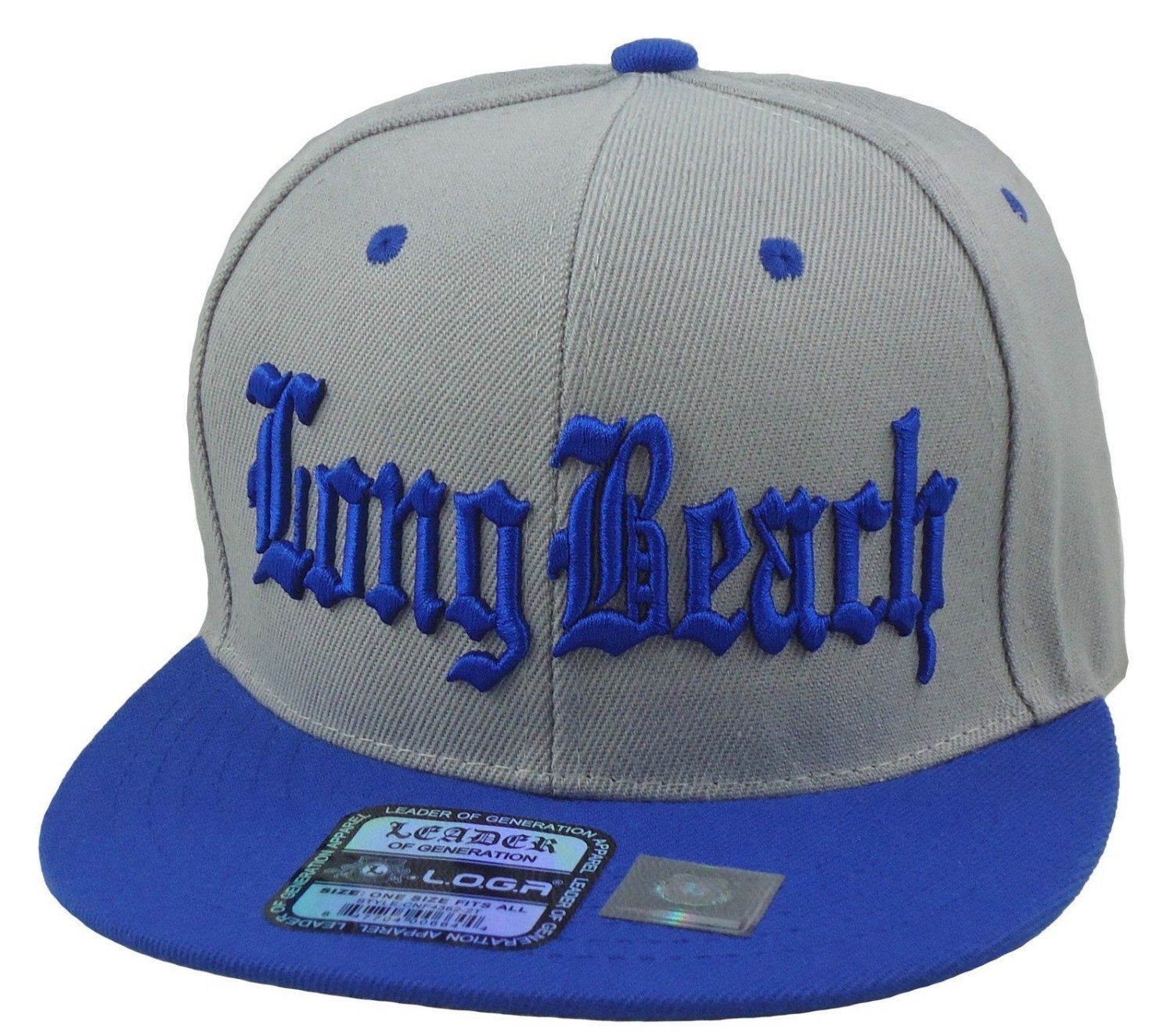 Flat Bill Snapback Cap Hat LONG BEACH Hip Hop