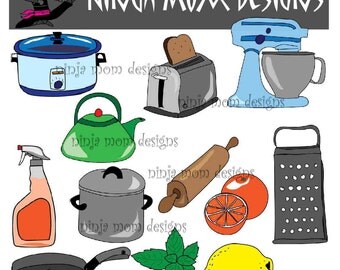 Kitchen clip art | Etsy