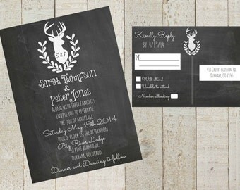 Popular items for deer wedding invite on Etsy