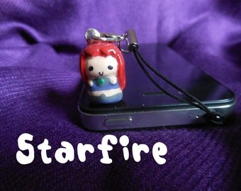 Teen Titan's. Starfire. Kawaii. Anime. Cell Phone Charm. Zipper Pull ...