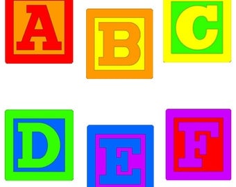 Baby Blocks Alphabet Font Clip Art Clipart Commercial and
