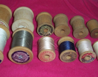 Vintage thread spools.