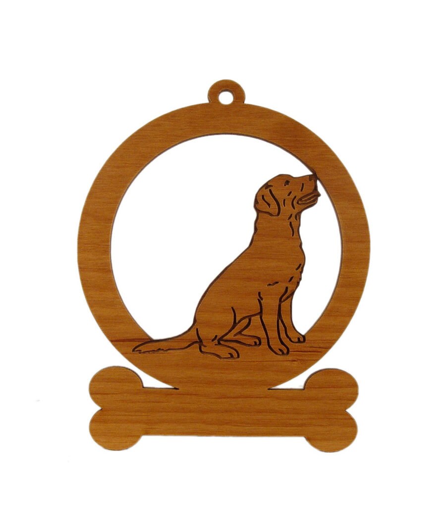Labrador Sitting Ornament 083479 Personalized by gclasergraphics