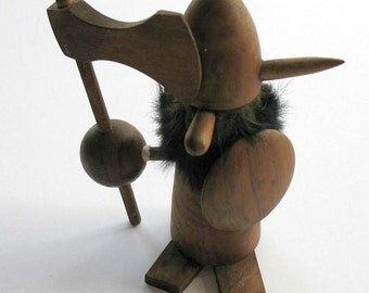 Large Wooden Gonk, Troll, viking, rare doll, toy, figurine, ornament ...