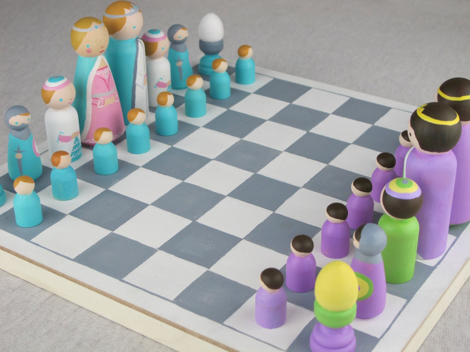 Eco Friendly Custom Kids Chess Board by ThimbledandThreaded