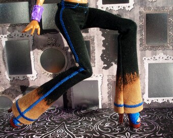 Club Cut Bleached Ombre Black Jeans with Blue - Monster High Robecca Steam