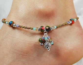 Anklet Ankle Bracelet Lock And Key Slave Gift by ABeadApartJewelry