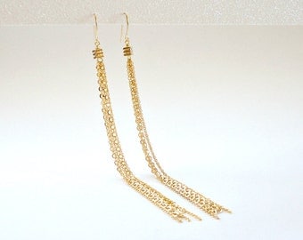 Popular items for gold chain earrings on Etsy
