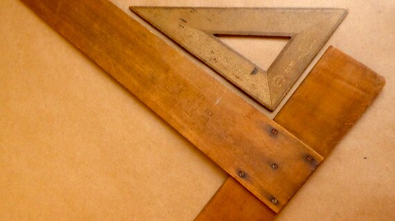 Old and Rare Keuffel and Esser Vintage Wood T-Square and