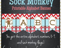 Popular items for sock monkey banner on Etsy