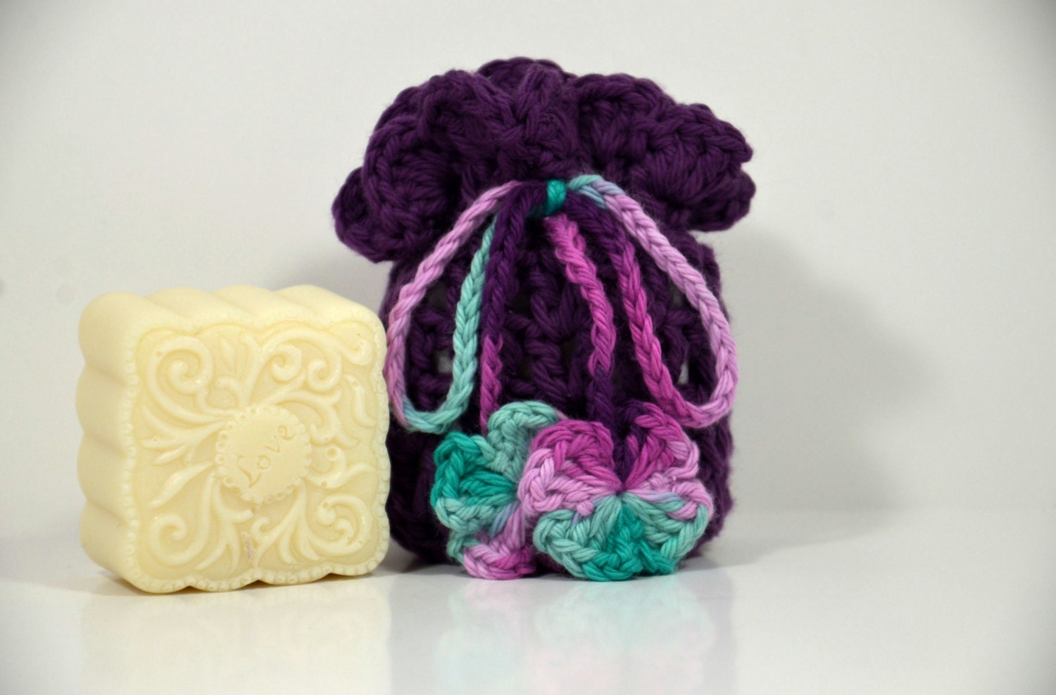 Crochet Drawstring Soap Sack Guest Soap