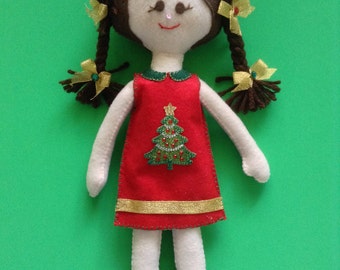 Christmas rag doll | Etsy