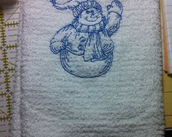 snowman hand embroidery pattern